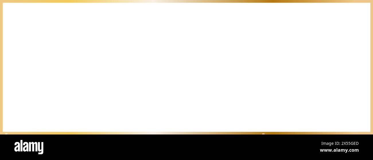 Gold rectangular thin frame. Vector outline thin aesthetic border for ...