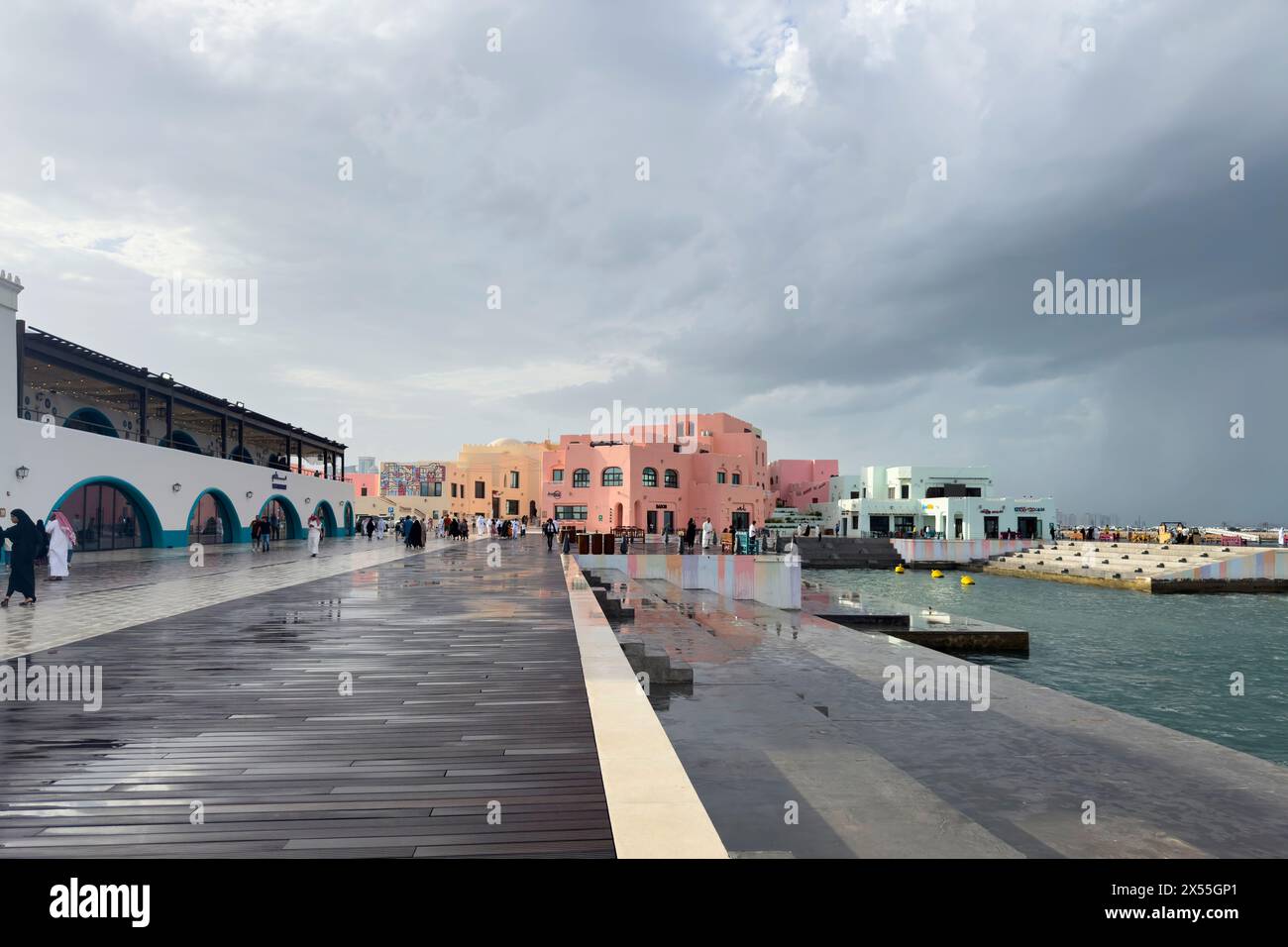 Mina District during rain. Rainy Doha. Mina District Qatar Stock Photo ...