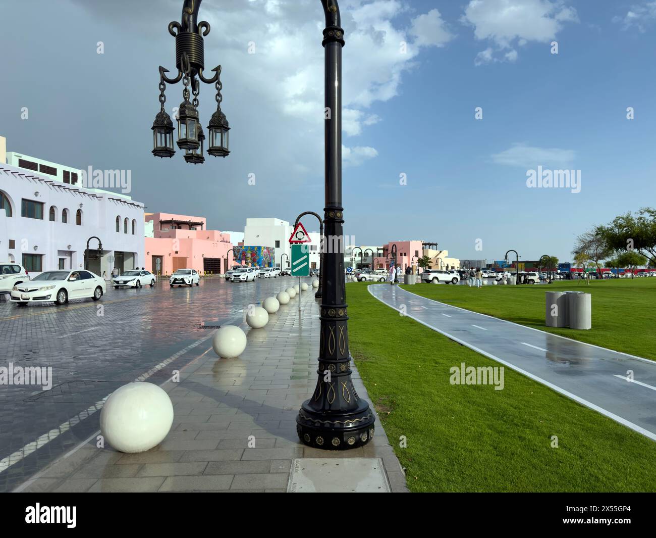 Mina District during rain. Rainy Doha. Mina District Qatar Stock Photo ...