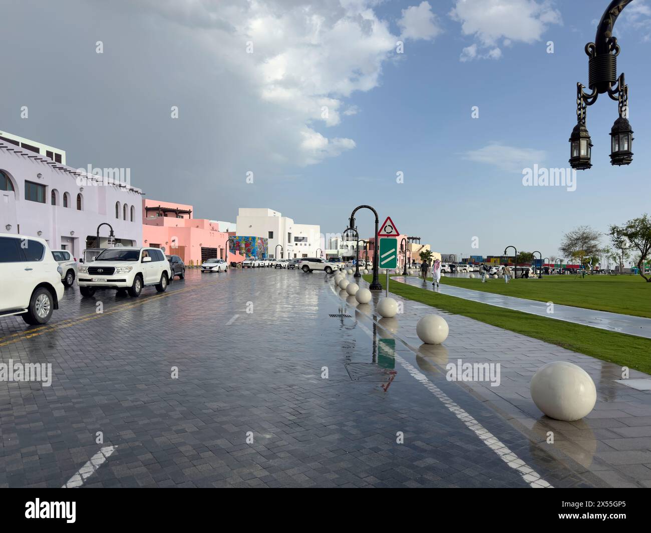 Mina Port During Rain. Rain in Doha, Qatar Stock Photo - Alamy