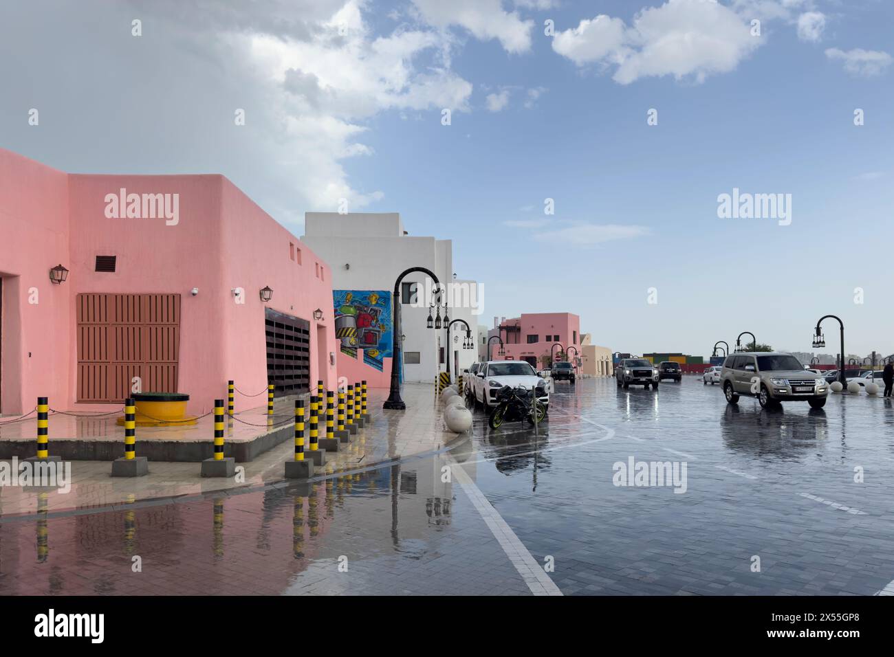 Mina District during rain. Rainy Doha. Mina District Qatar Stock Photo ...