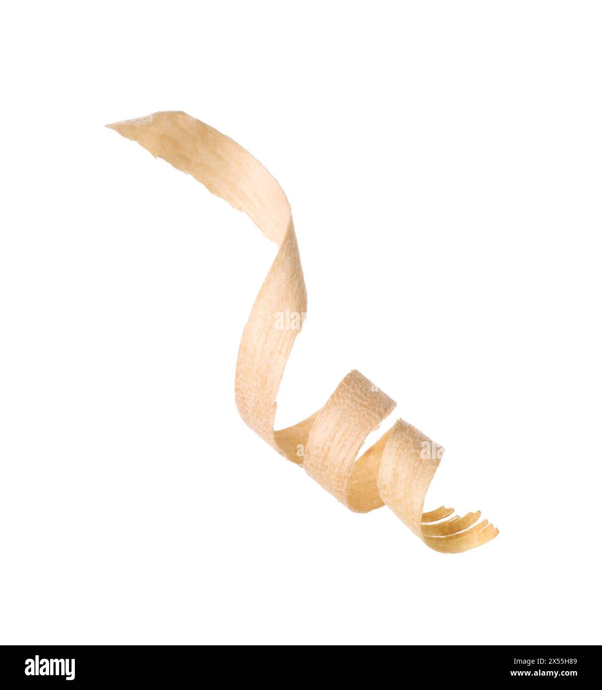 One shaving of wood isolated on white Stock Photo - Alamy
