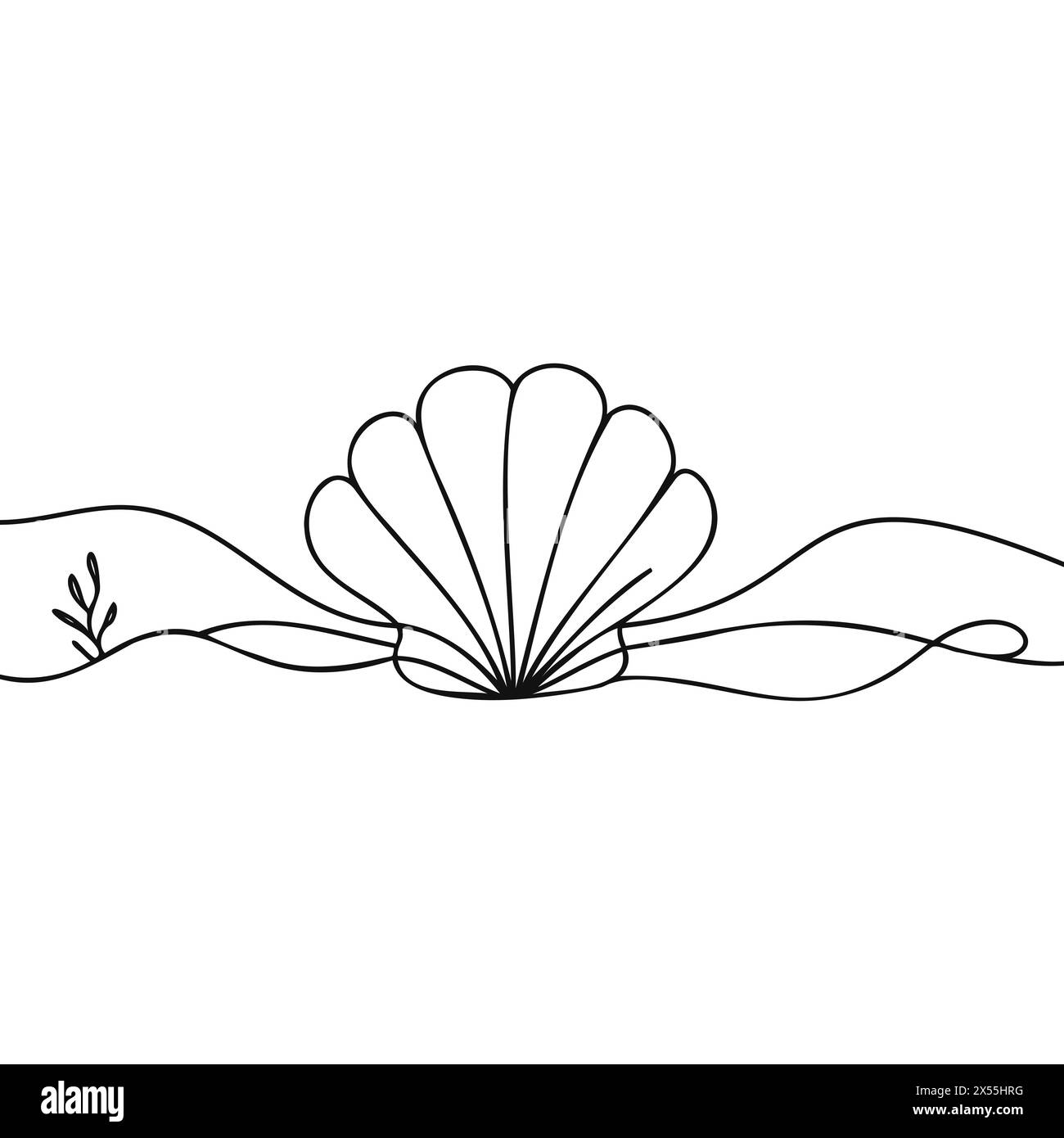 Shell continuous line drawing hi-res stock photography and images - Alamy