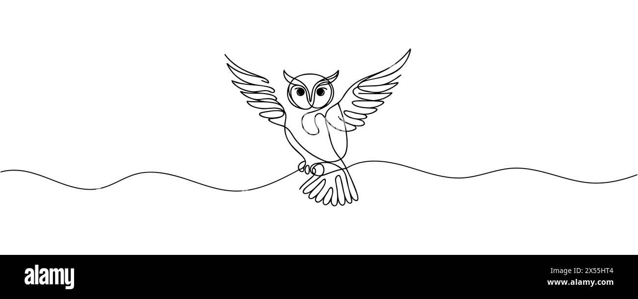 Online education owl one line graduation concept. E-learning training ... Online education owl one line graduation concept. E-learning training ...