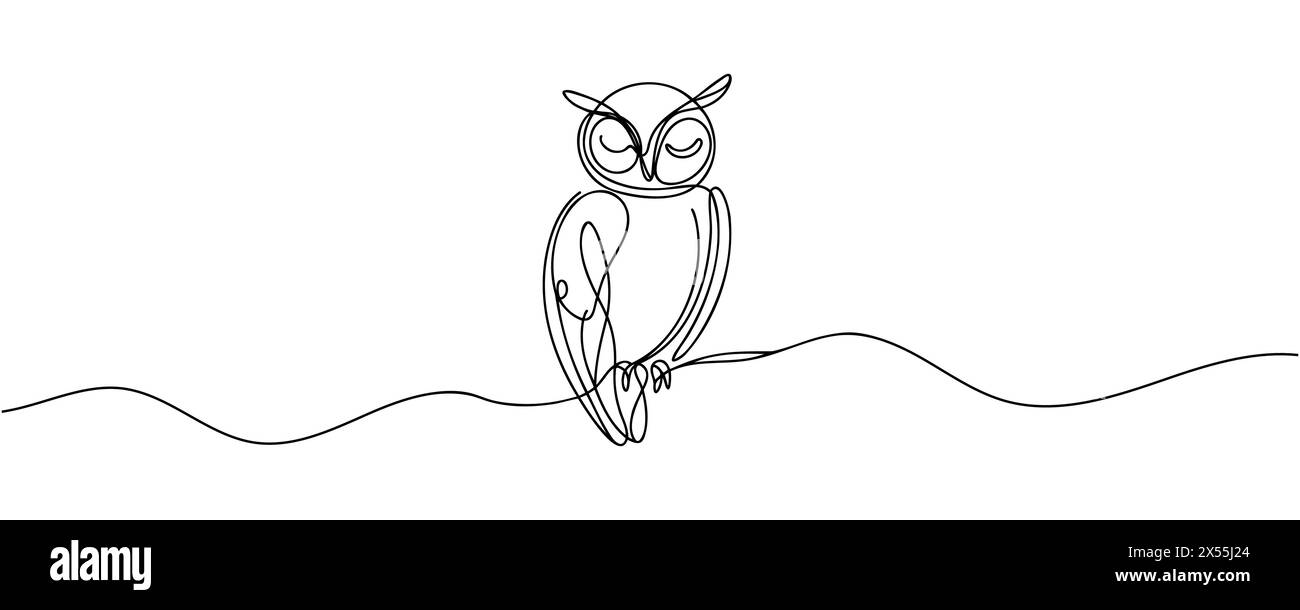 Online education owl one line graduation concept. E-learning training ... Online education owl one line graduation concept. E-learning training ...
