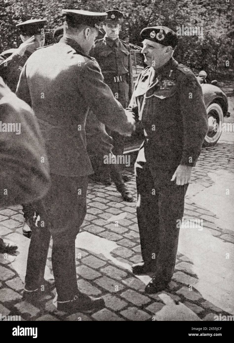 Anglo-American forces make historic contact with the Red Army. A Soviet ...