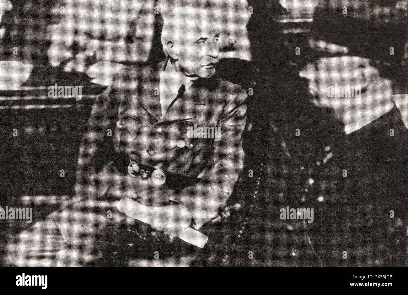 Philippe Petain in court on trial for treason, 23 July, 1945. Henri ...