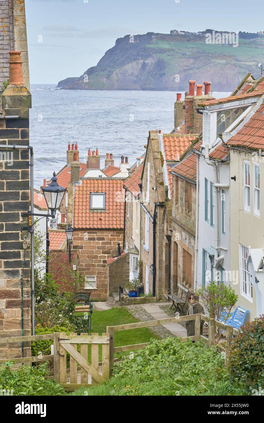 Robin Hoods Bay, North Yorkshire Coast rustic street view Stock Photo ...