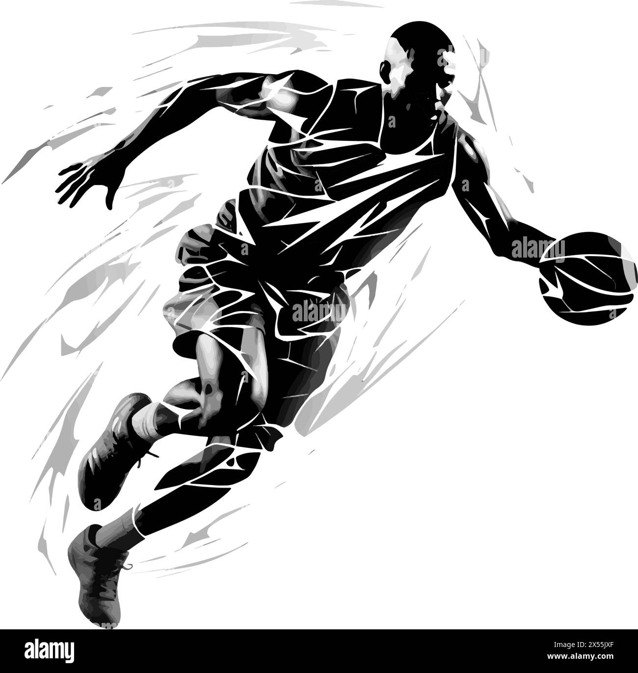 Basketball player. Sport illustration for logo. Vector illustration ...