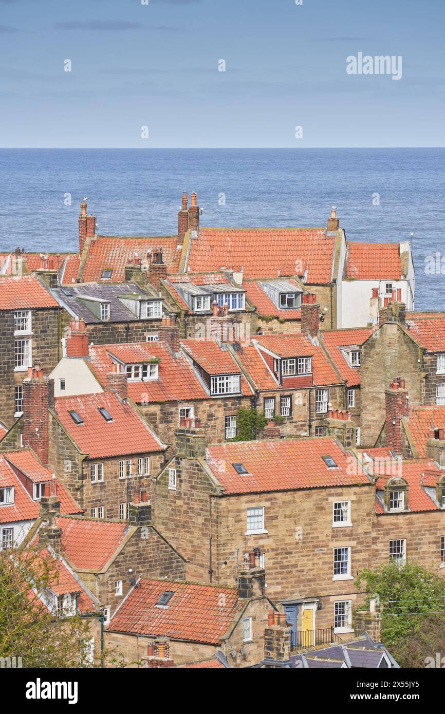 Rooftop view of Robin Hoods Bay, Yorkshire Stock Photo - Alamy