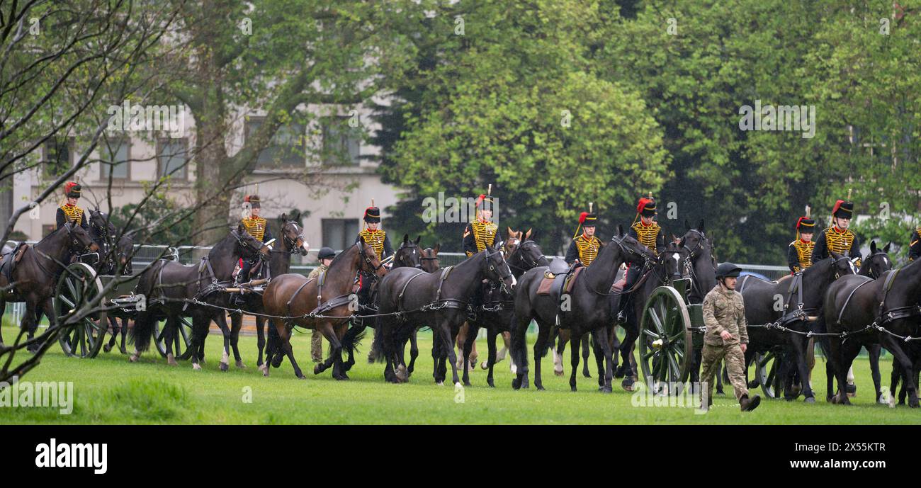 The Green Park, London, UK. 6th May, 2024. The King's Troop Royal Horse ...