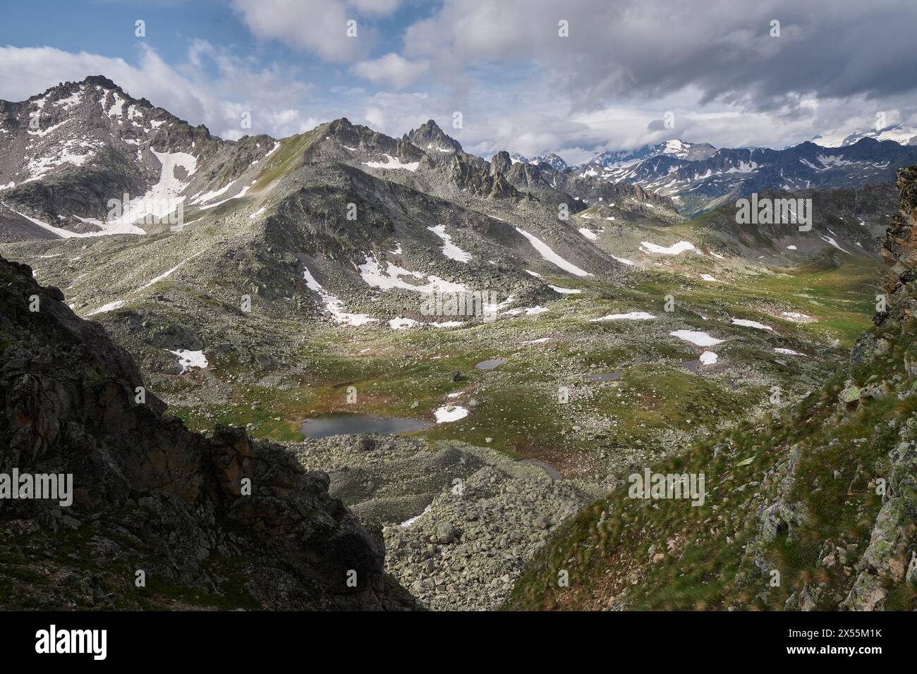 Overhead view of expansive mountain range from high elevation Stock ...