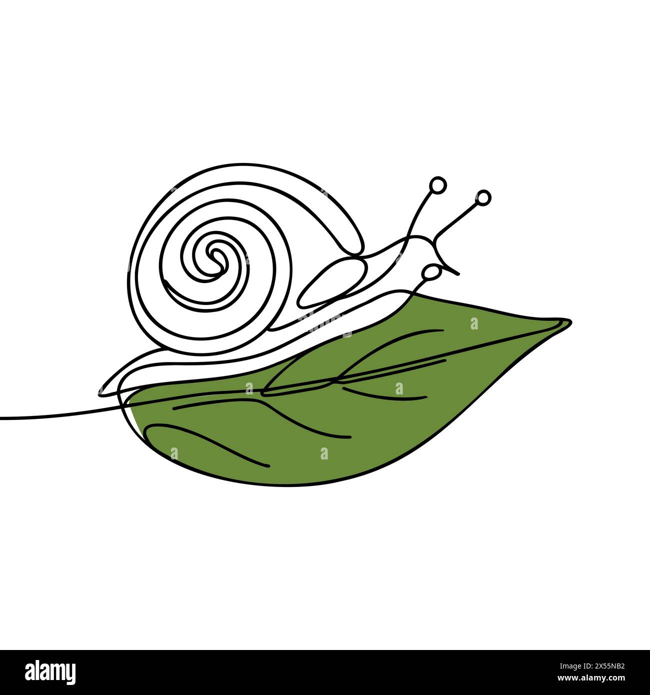 snail one line drawing of isolated vector object Stock Vector Image ...