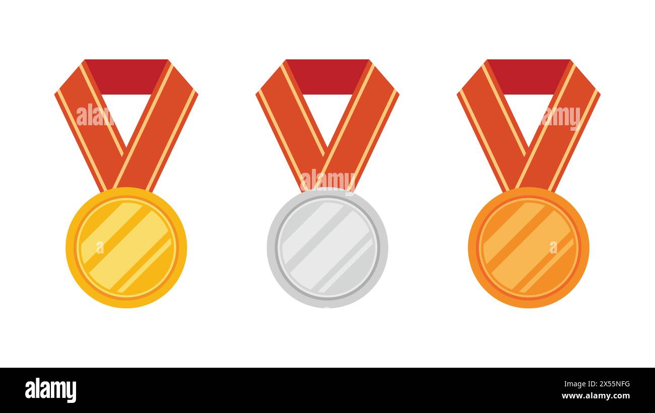 Three medals were displayed, one gold, one silver and one bronze. The ...