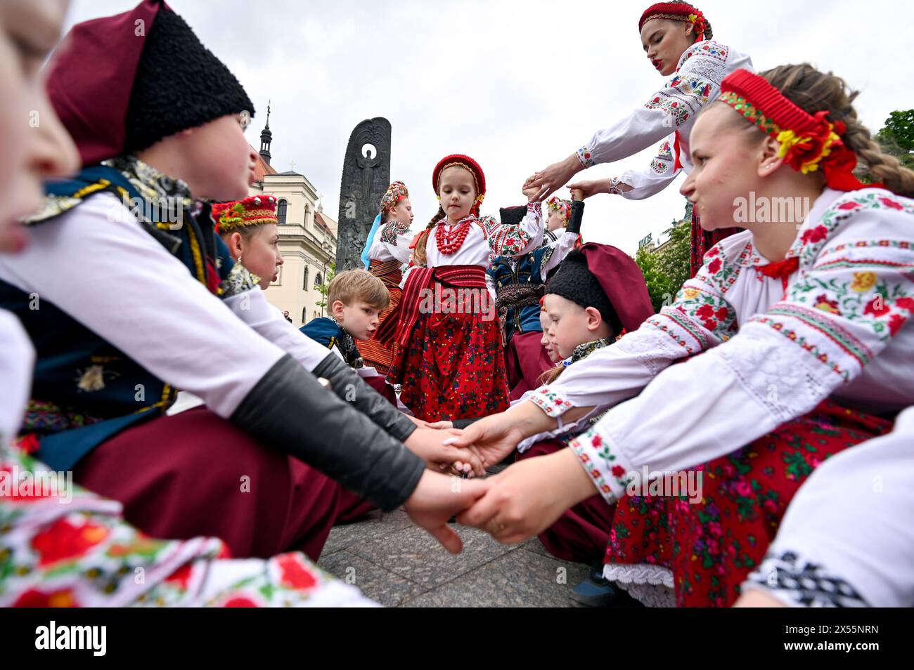 LVIV, UKRAINE - MAY 7, 2024 - Members of Dzhura and Pannochka song and ...