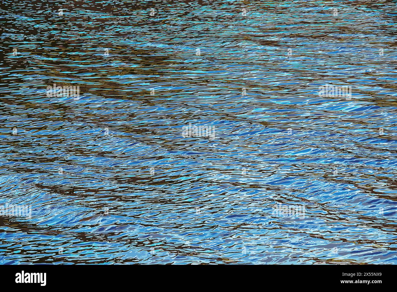 Vector illustration of water ripple texture background. Wavy water ...