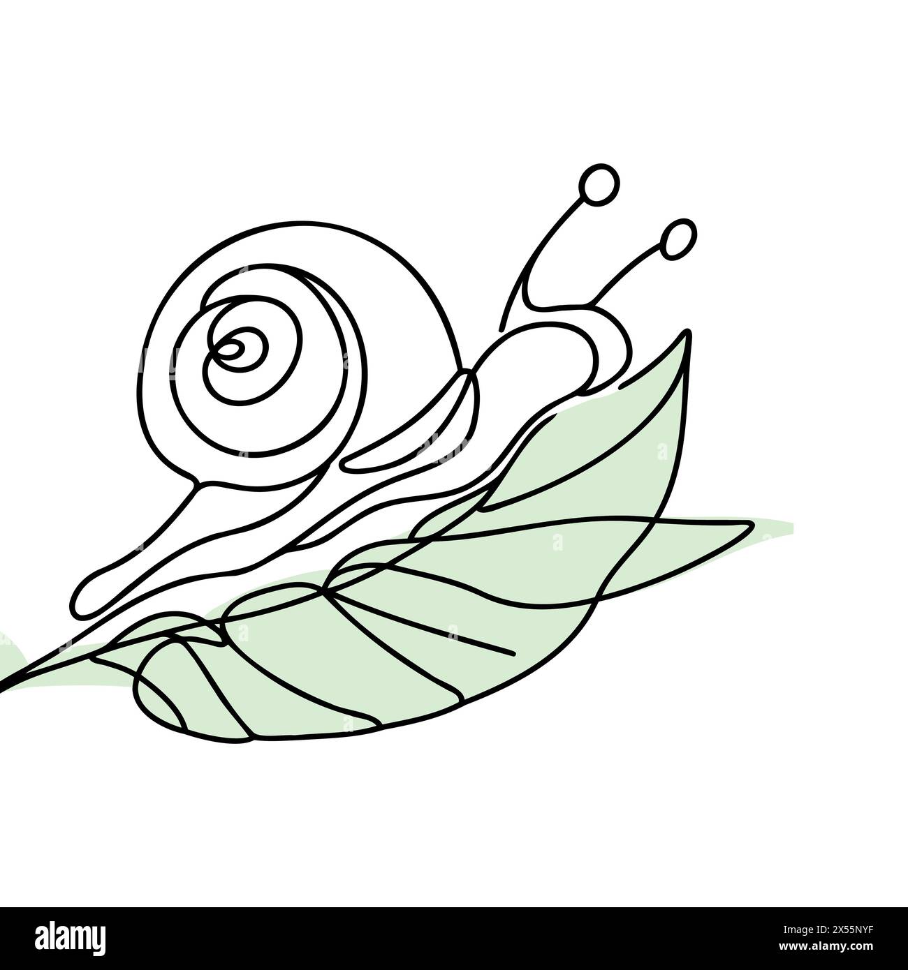 snail one line drawing of isolated vector object Stock Vector Image ...