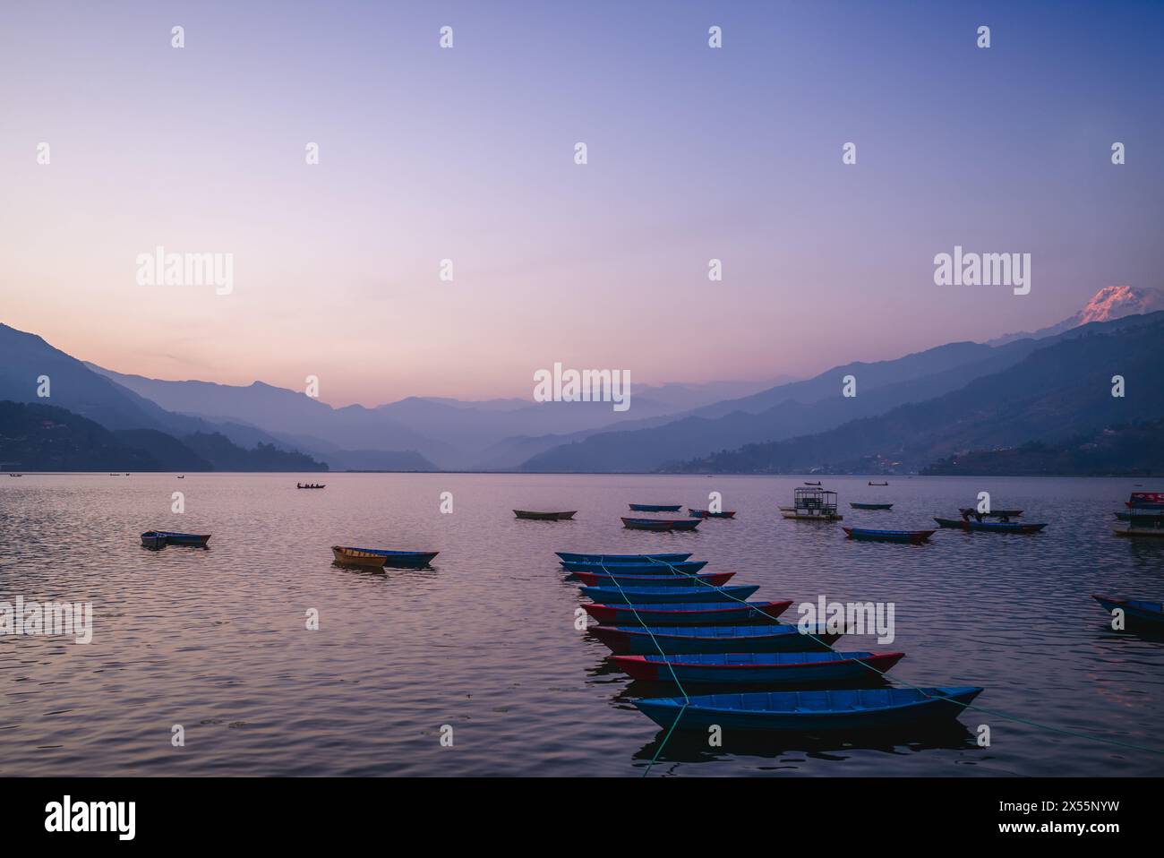 Scenery of Phewa Tal, or Fewa Lake, located at Pokhara, Nepal Stock ...