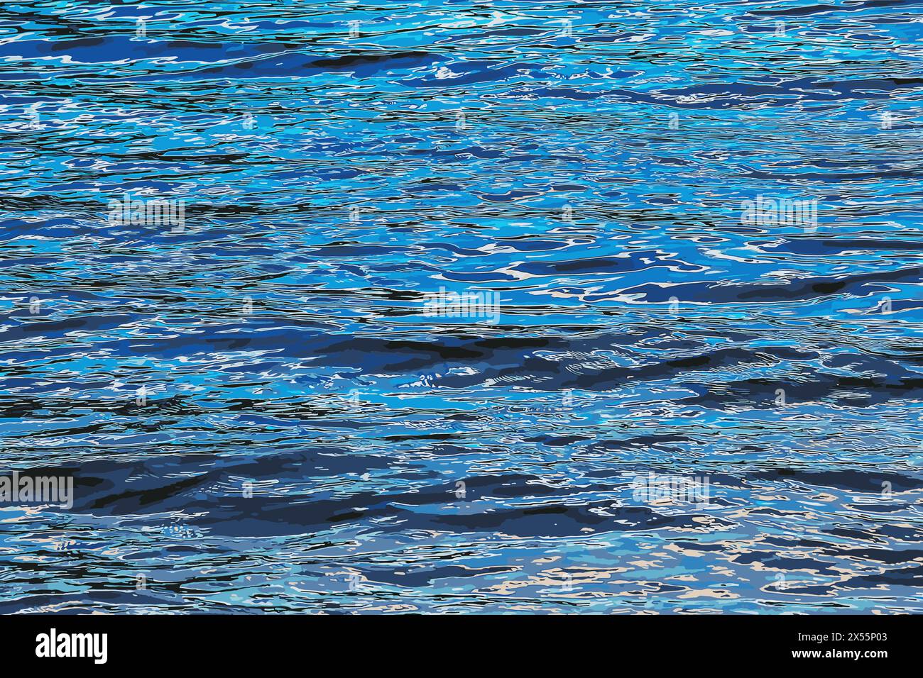 Vector illustration of water ripple texture background. Wavy water ...