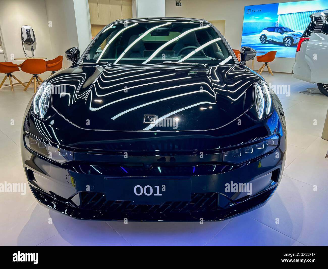 Shanghai, China, Chinese Electric Cars new, on Display in Car Showroom, Front, « Zeeker 001 ...