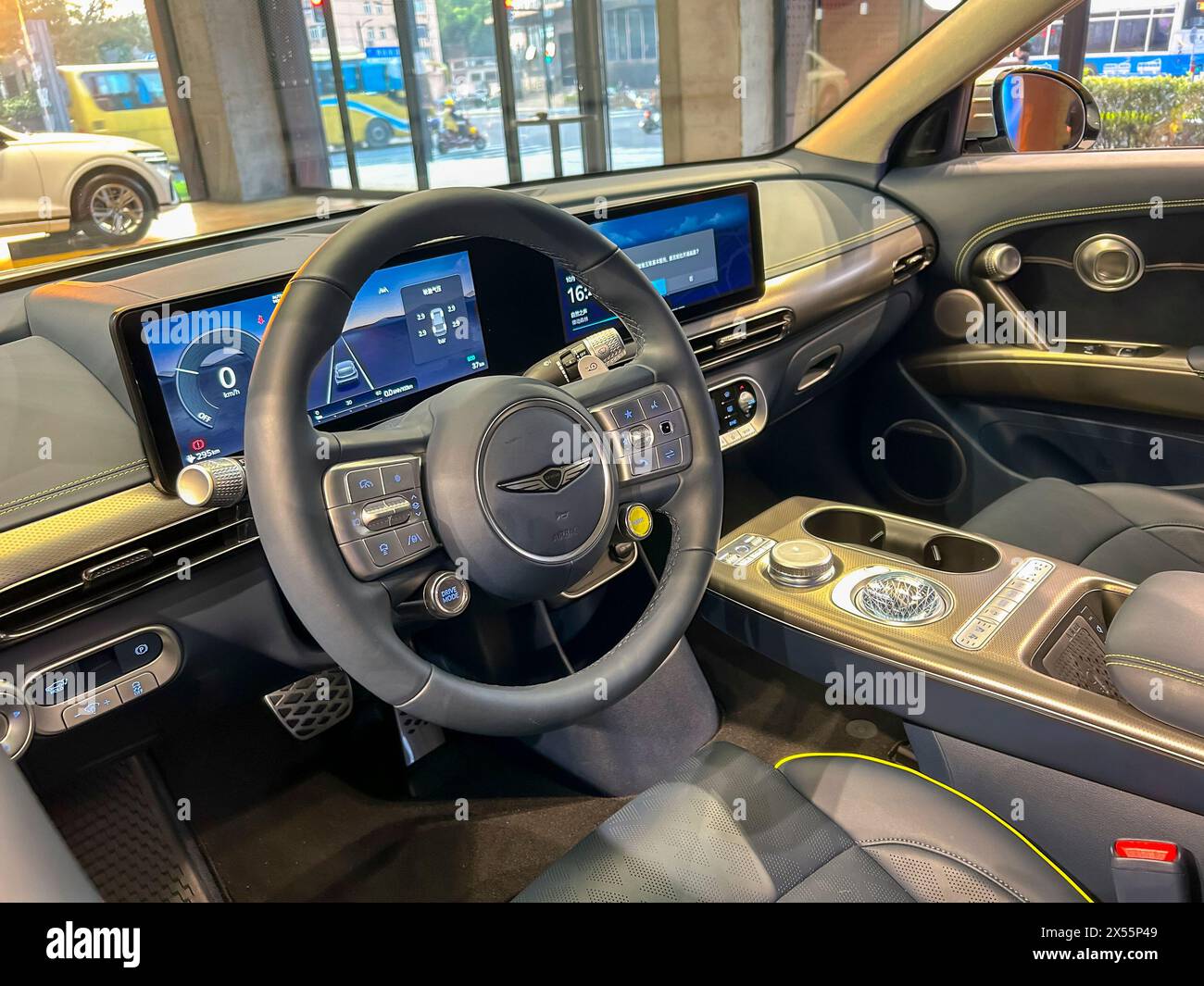 Shanghai, China, Close up, Electronic Dashboard, Chinese Electric Cars ...