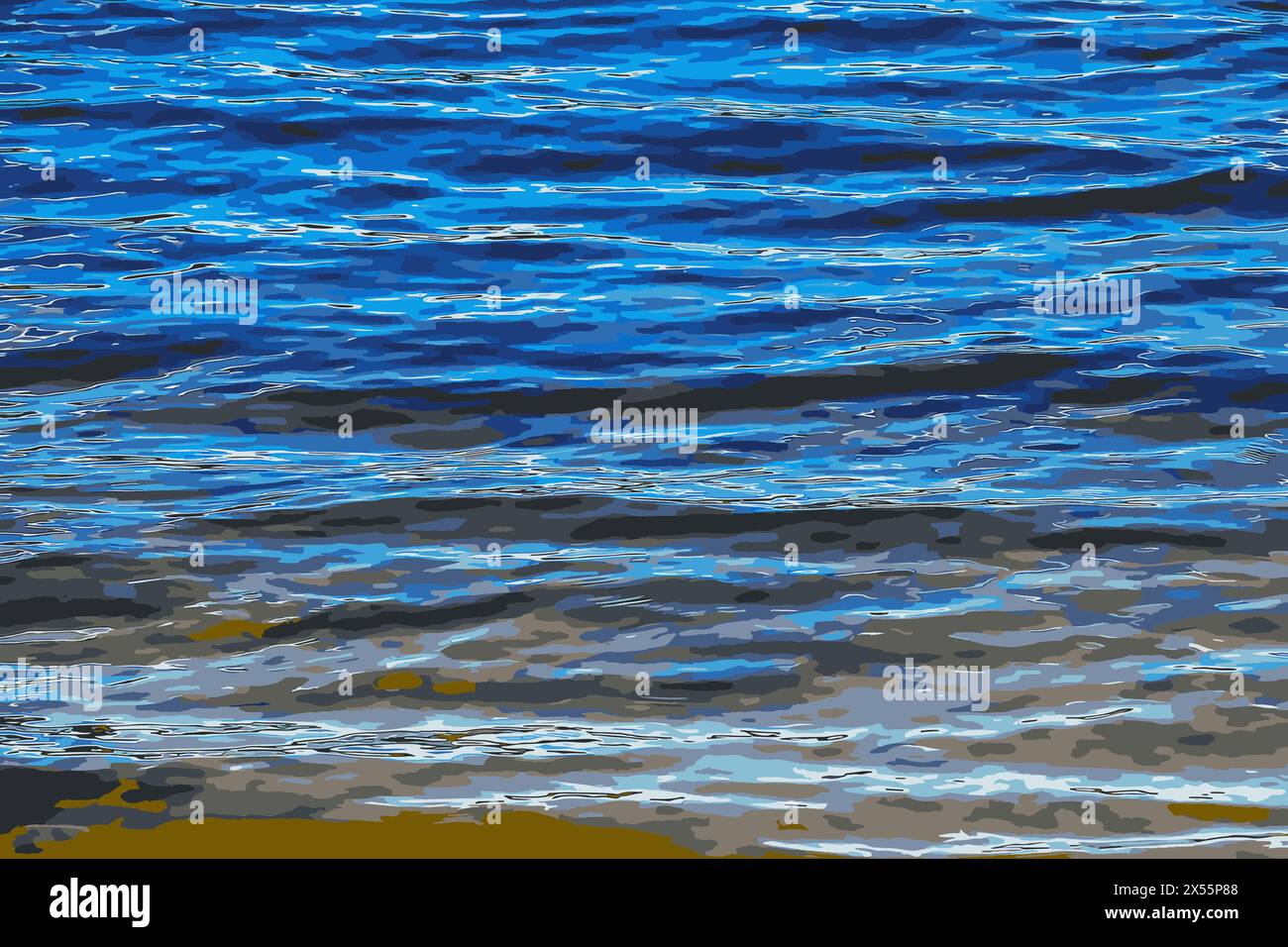 Vector illustration of water ripple texture background. Wavy water ...