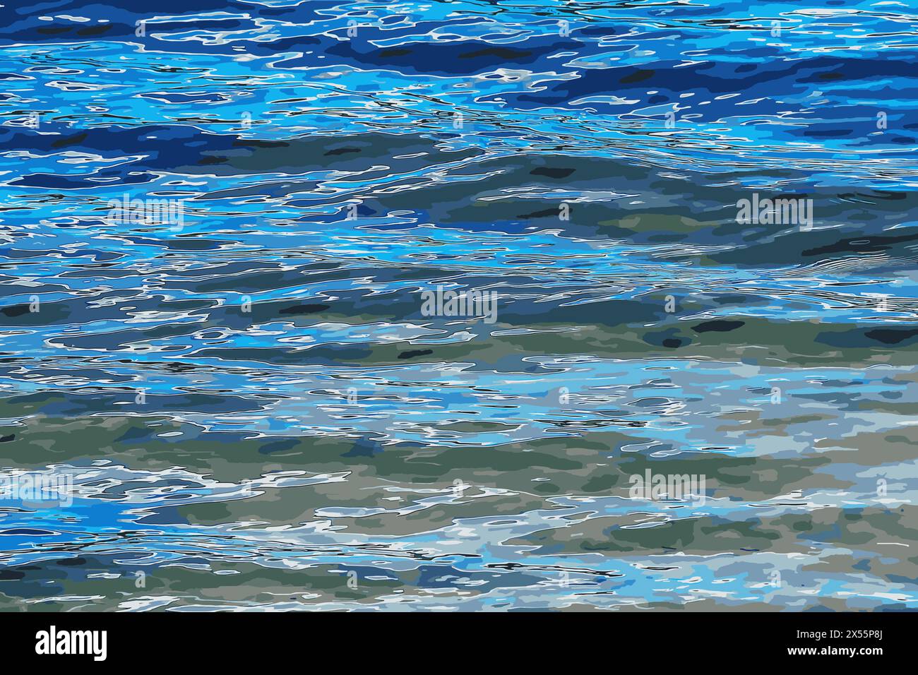 Vector illustration of water ripple texture background. Wavy water ...