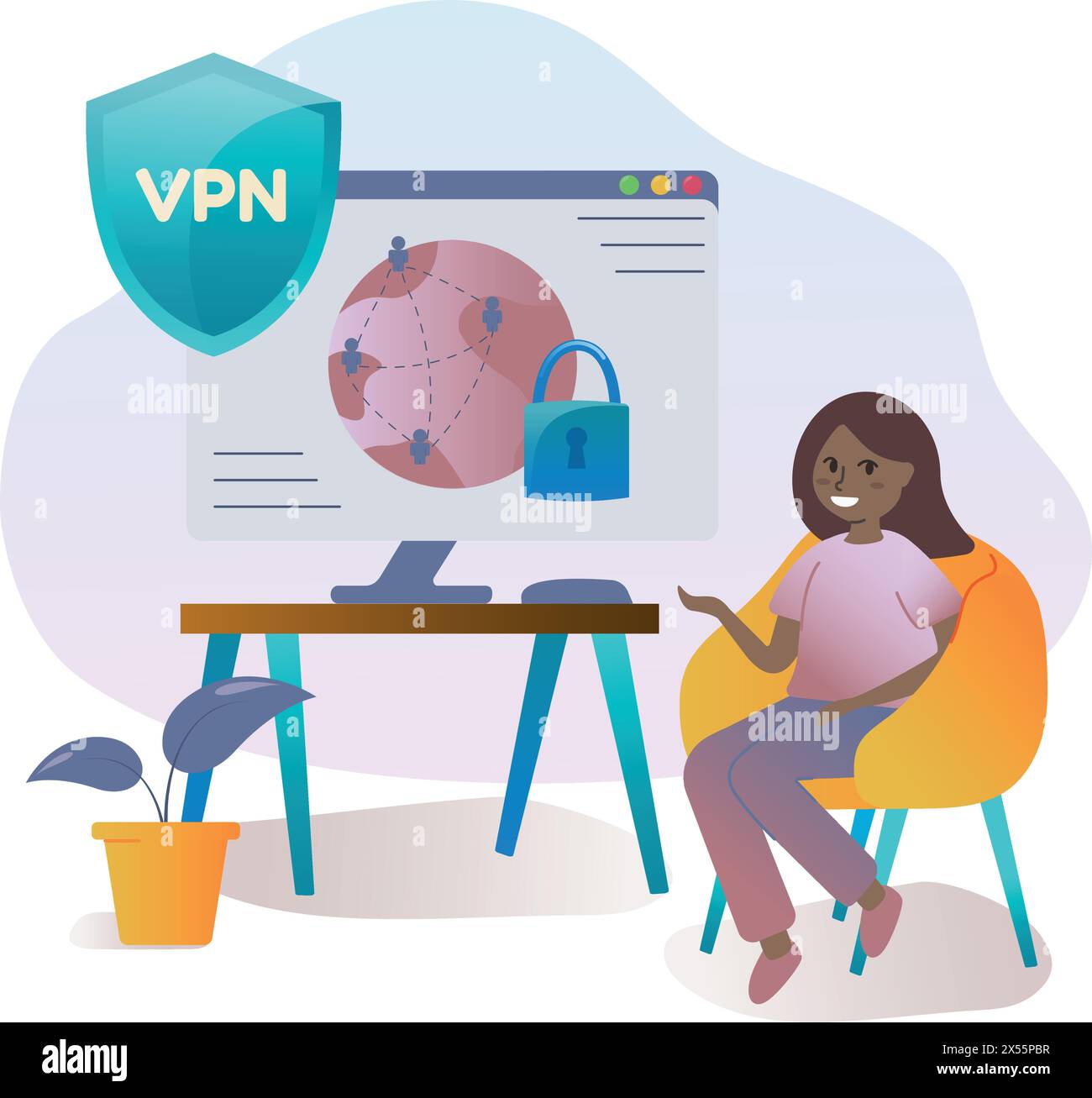 Vpn service concept virtual Stock Vector Images - Alamy