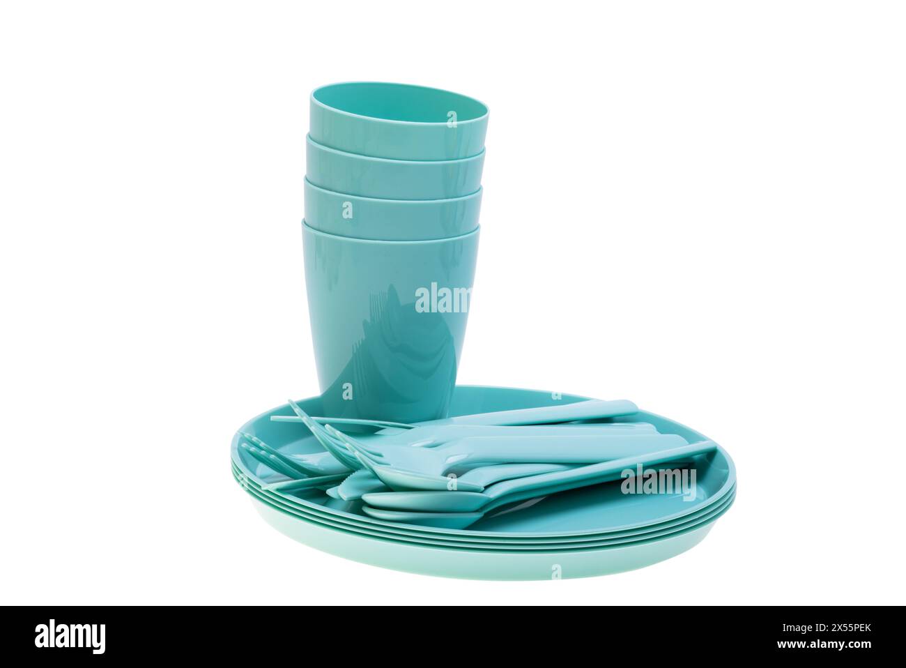 picnic utensils isolated on white background Stock Photo - Alamy