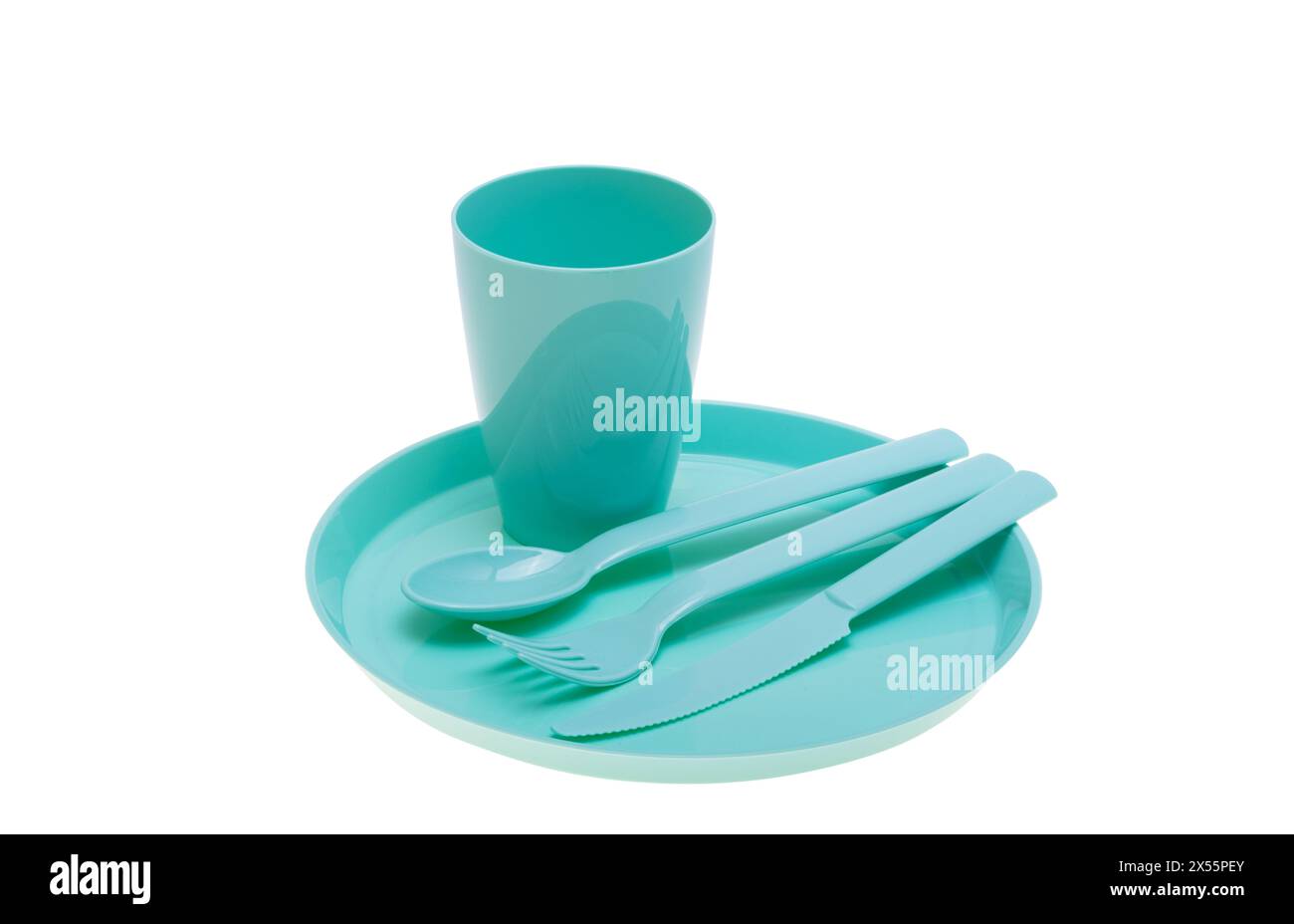 picnic utensils isolated on white background Stock Photo - Alamy