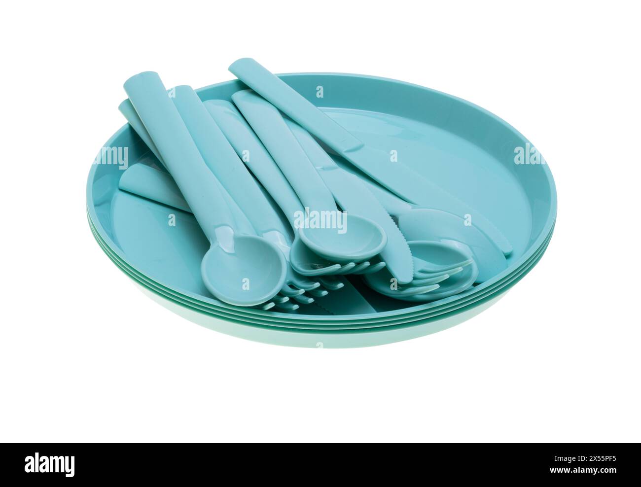 picnic utensils isolated on white background Stock Photo - Alamy