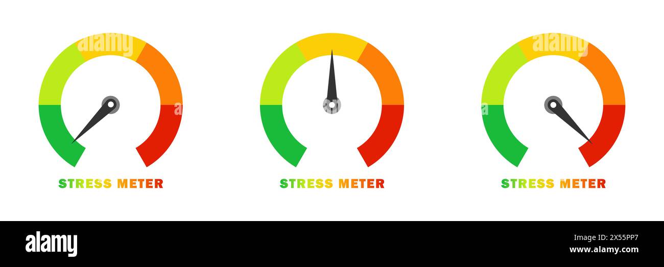 Stress meter isolated on a white background. Vector illustration Stock ...