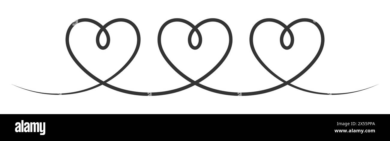 One line continuous three Cut Out Stock Images & Pictures - Alamy