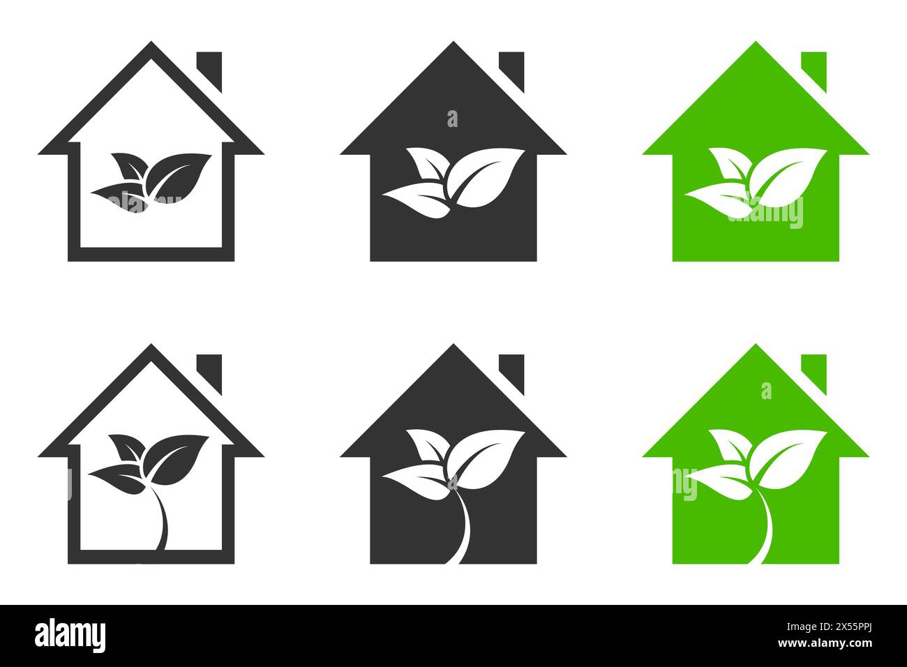 Eco home icon set. Vector illustration Stock Vector Image & Art - Alamy