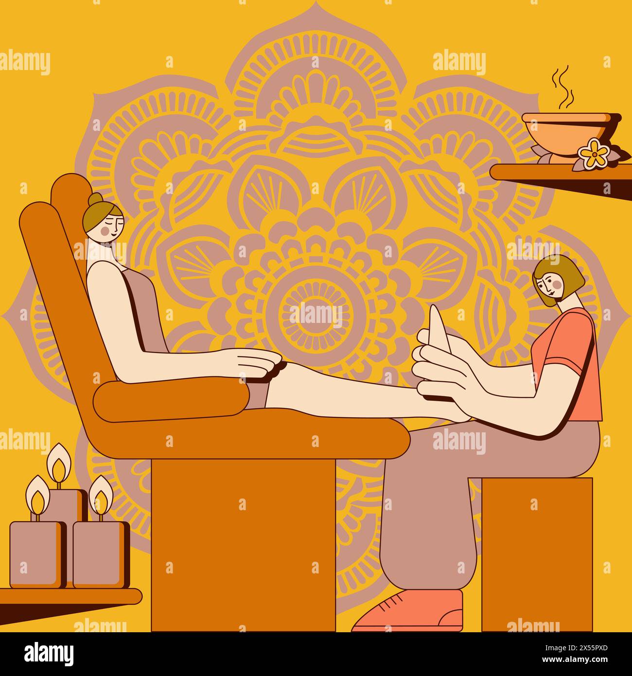 Techniques For Giving Feet Massage By Professional Therapist In Spa Design Concept Isolated