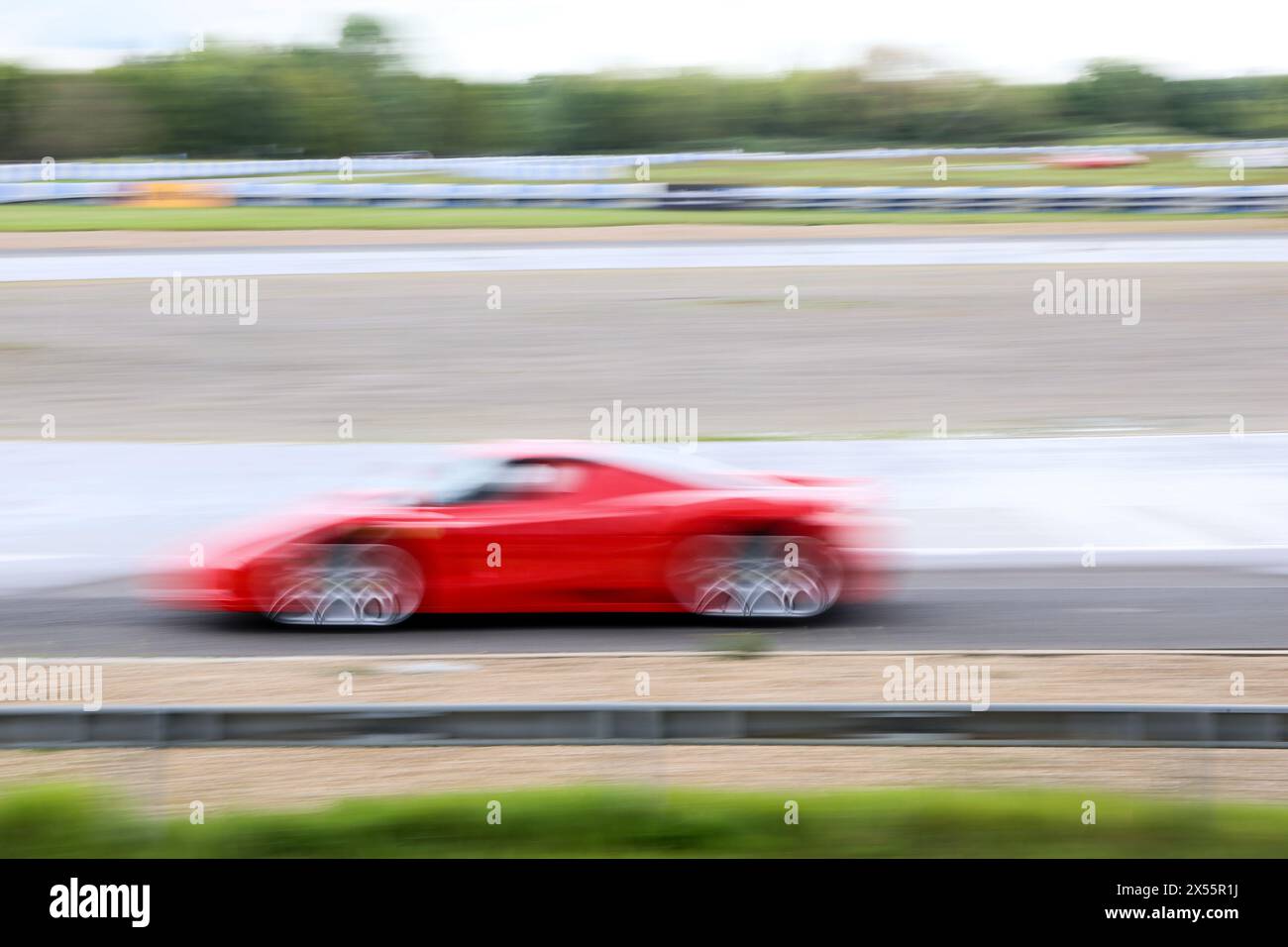 Ferrari Enzo driving around track at Italian Car Day at Brooklands, 4th ...
