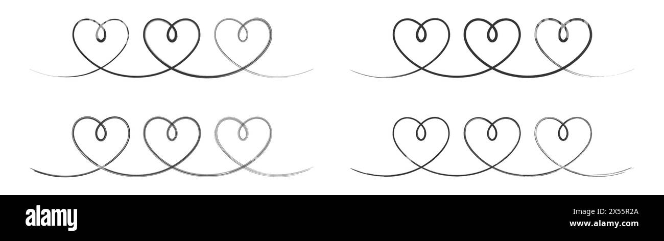 Three hand drawn contour Cut Out Stock Images & Pictures - Alamy