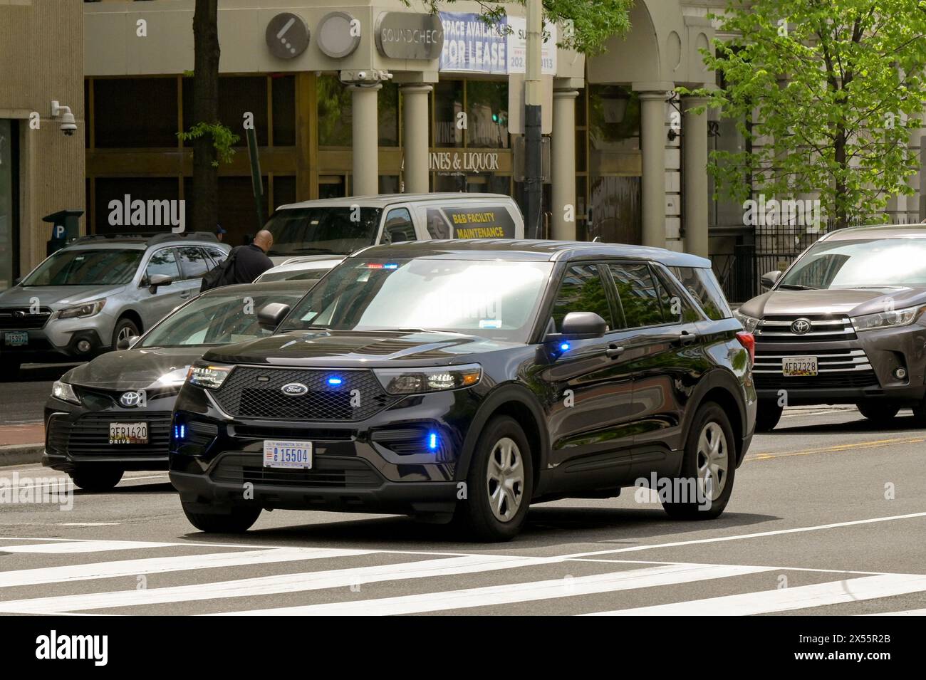 Washington DC, USA - 1 May 2024: Unmarked police car with emergency ...