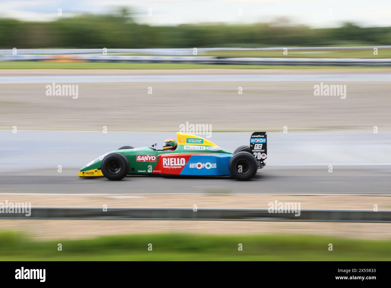 F1 Benetton B190 (ex Nelson Piquet car) being driven at Italian Car Day ...