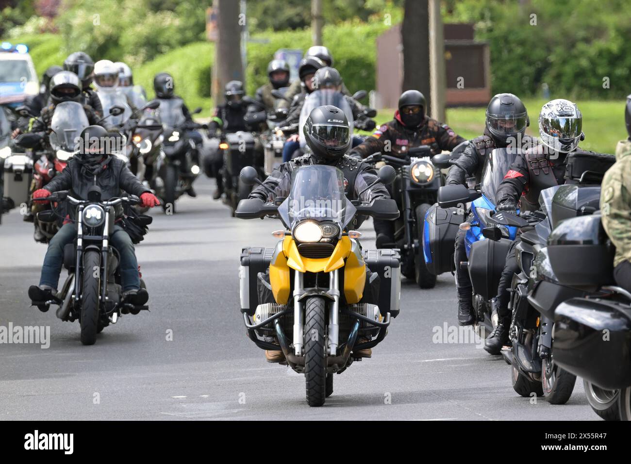 Seelow, Germany. 07th May, 2024. A group from the "Nachtwölfe" rocker ...