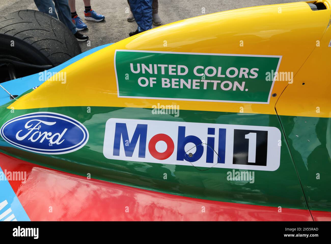 F1 Benetton B190 (ex Nelson Piquet car) being driven at Italian Car Day ...