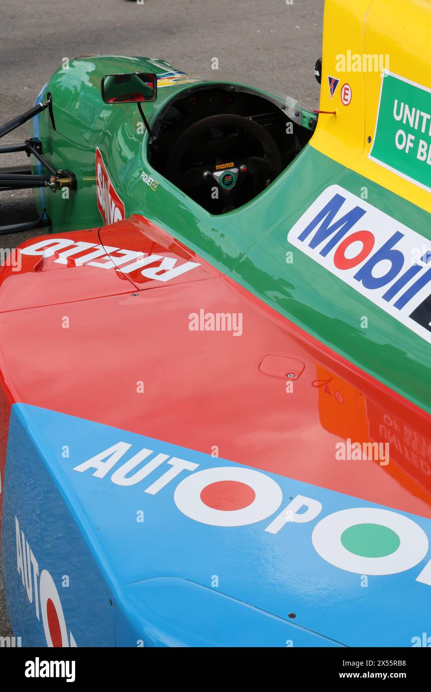 F1 Benetton B190 (ex Nelson Piquet car) being driven at Italian Car Day ...