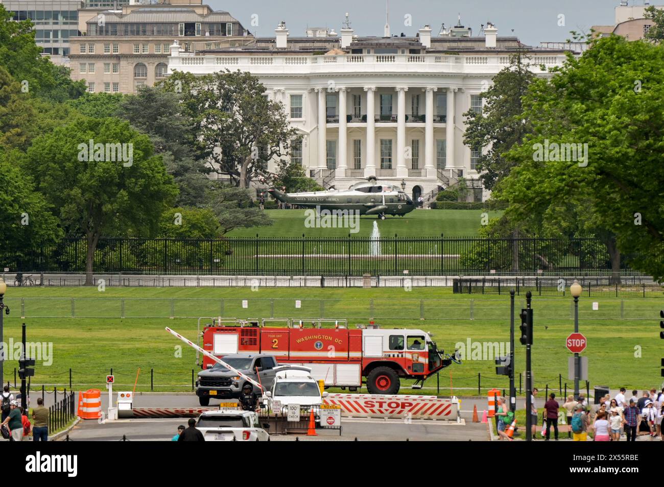 Washington DC, USA - 30 April 2024: Scenic view of the White House and ...