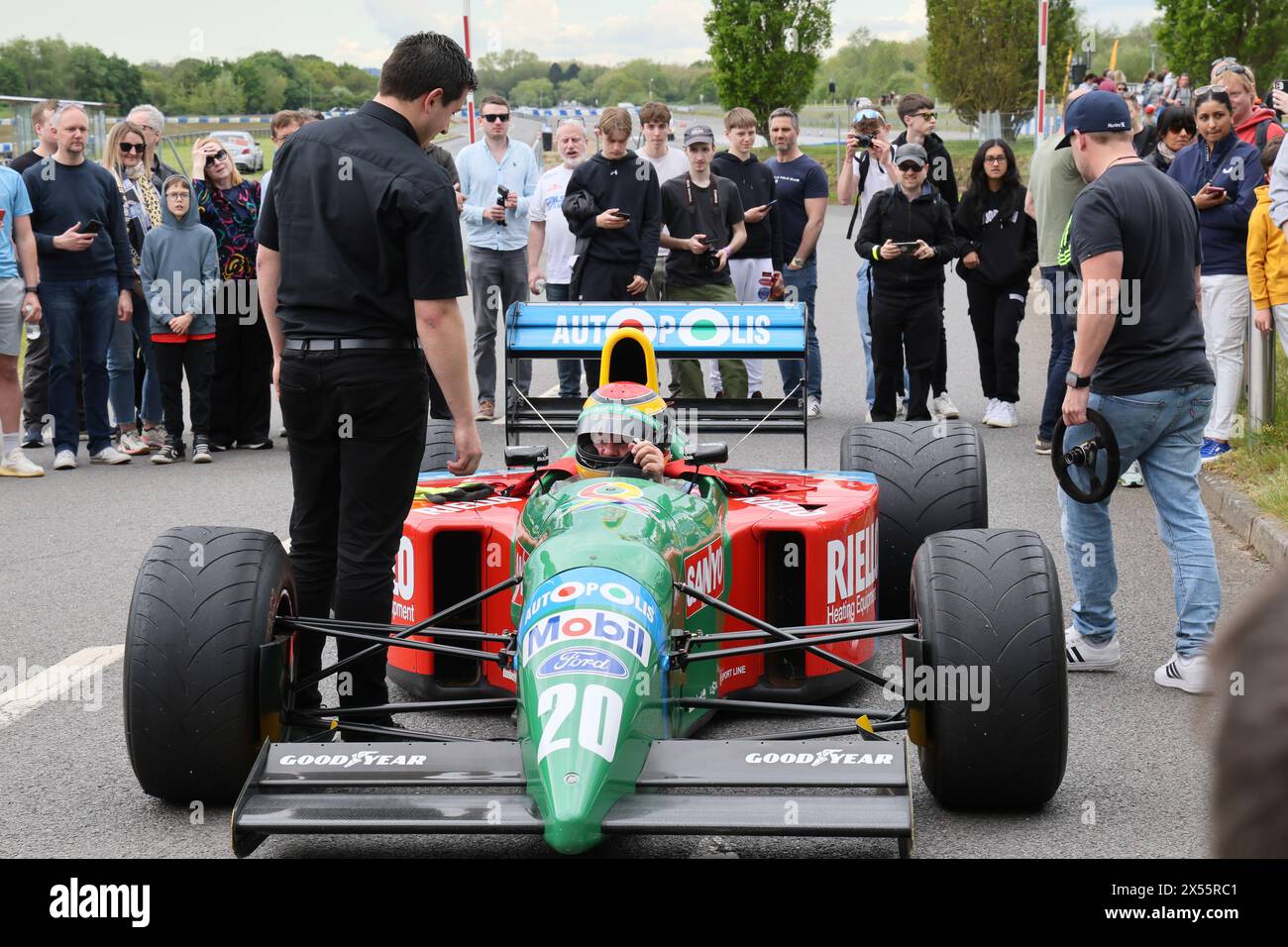 F1 Benetton B190 (ex Nelson Piquet car) being driven at Italian Car Day ...