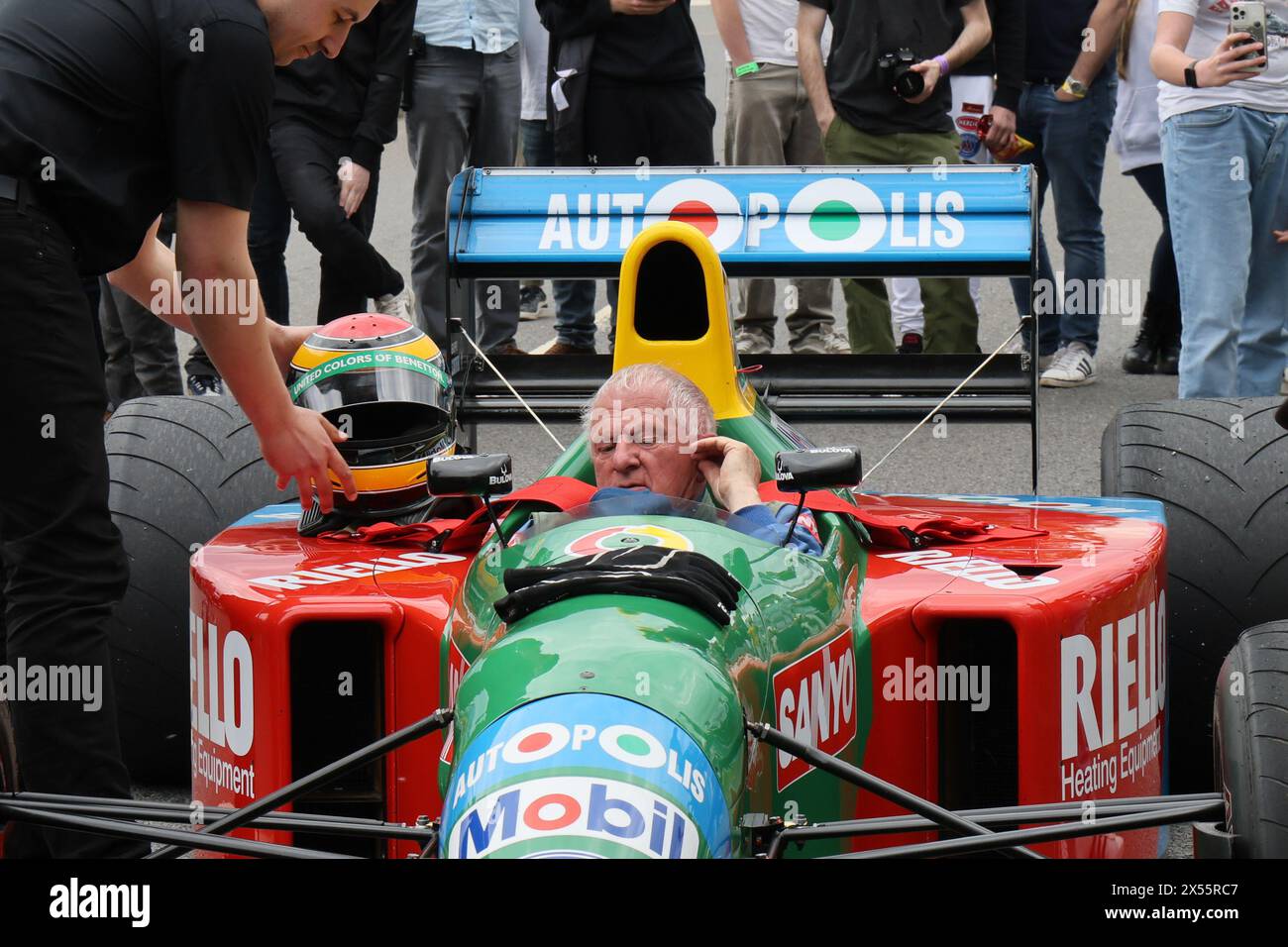 F1 Benetton B190 (ex Nelson Piquet car) being driven at Italian Car Day ...