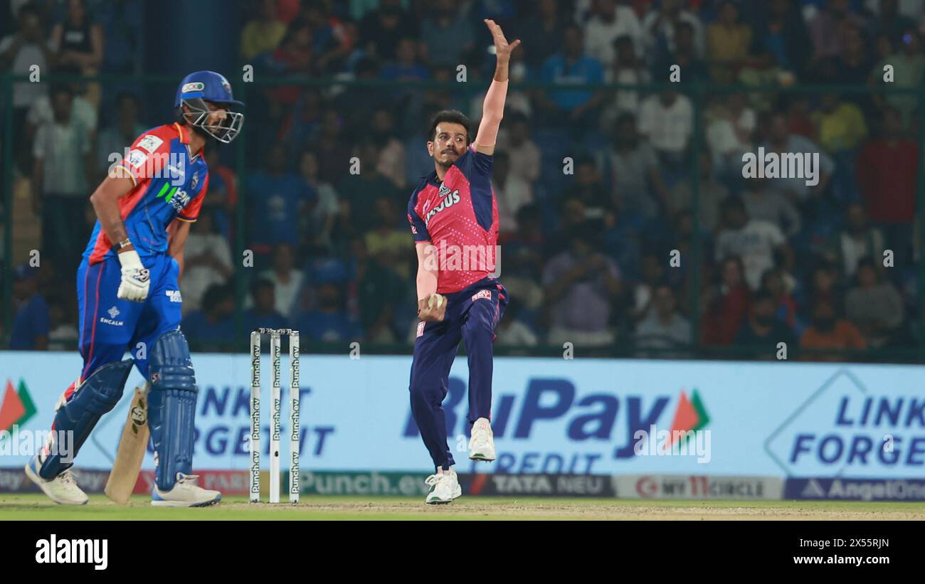 New Delhi, Delhi, India. 7th May, 2024. Yuzvendra Chahal of Rajasthan ...
