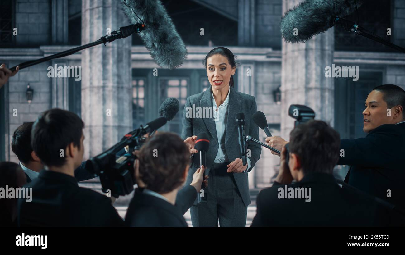 Female journalist interview outside hi-res stock photography and images ...