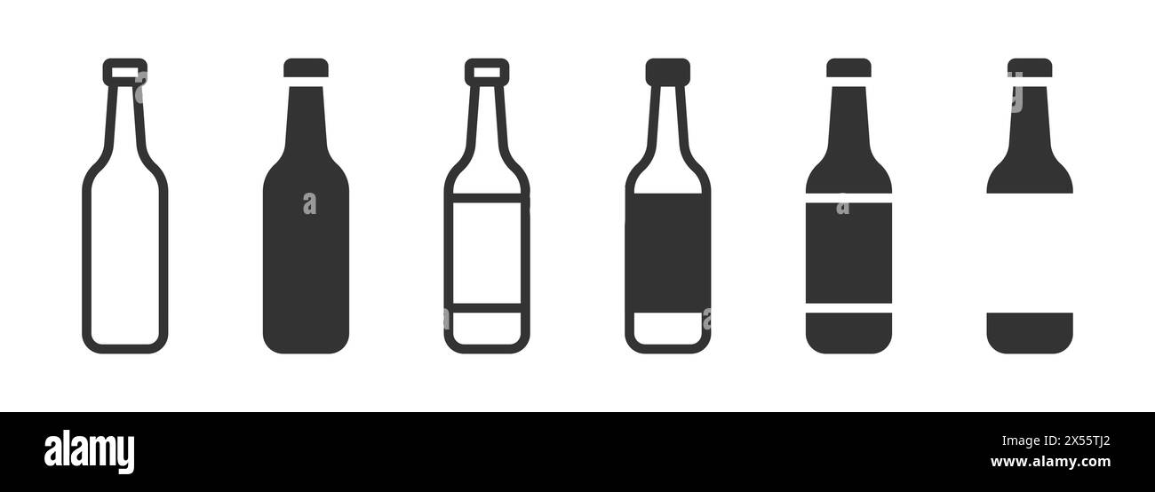 Beer Bottle Icon Set. Vector Illustration Stock Vector Image & Art - Alamy