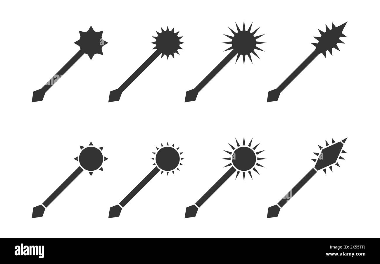 Mace Icon Set. Vector Illustration Stock Vector Image & Art - Alamy