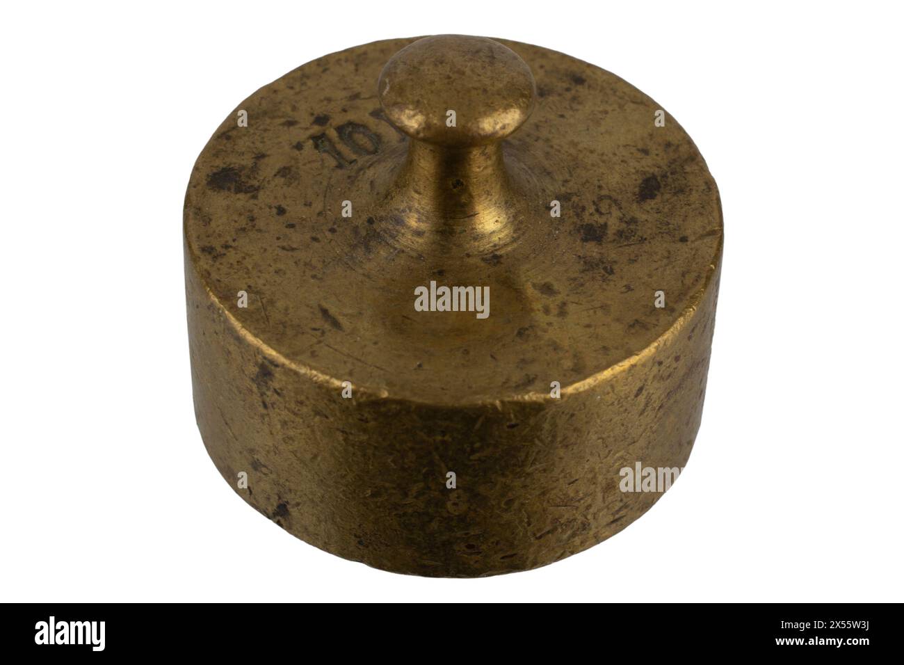 Old rusty bronze scale weights isolated on white Stock Photo - Alamy